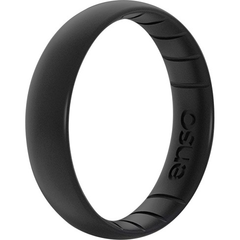 Enso Rings Thin Elements Series Silicone Ring - Black Pearl - 10 : Target
