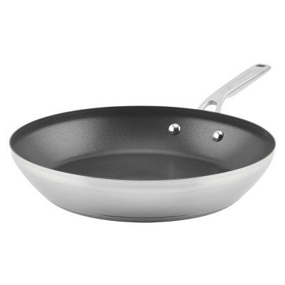 Kitchenaid 3-ply Base Stainless Steel 12" Nonstick Frying Pan : Target