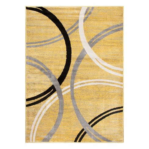 World Rug Gallery Contemporary Abstract Circles Design 5' 3" X 7' 3 ...