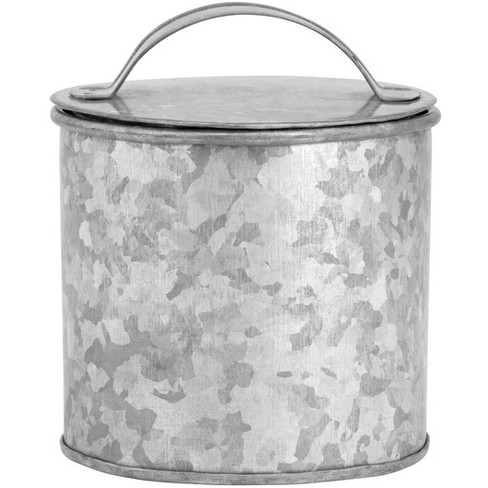 Amici Home Newport Collection Galvanized Metal Storage Canister, Food ...