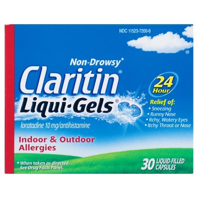 Claritin Allergy Relief 24 Hour Non-drowsy Loratadine Liquid Gel - 30ct ...