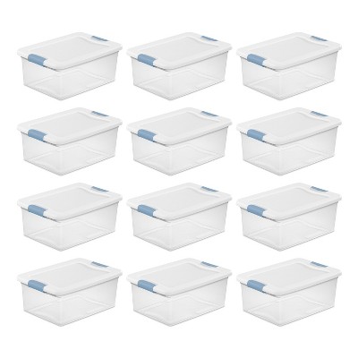 Sterilite 15 Qt Latching Storage Box, Stackable Bin With Latch Lid ...