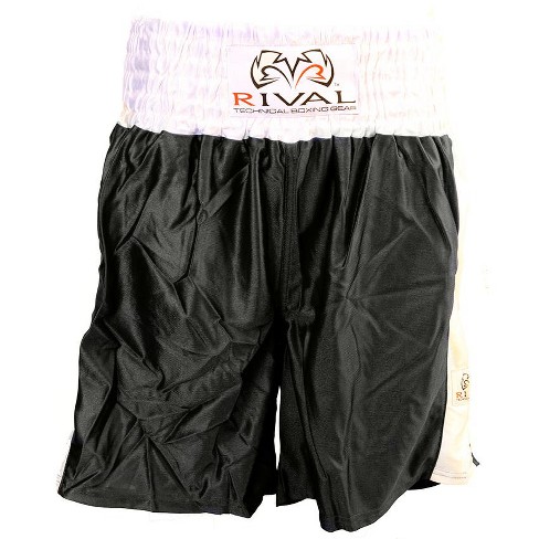 Rival Boxing Traditional Cut Dazzle Boxing Trunks - M - Black/white ...