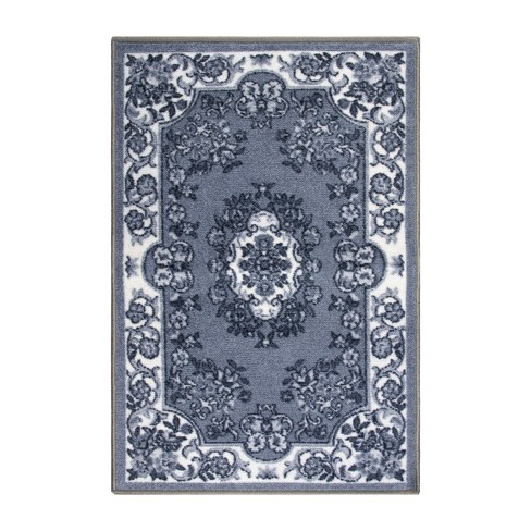 Classic Traditional Ornamental Floral Scroll Border Indoor Runner Or ...