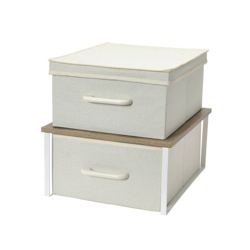Household Essentials Stacking Storage Boxes With Laminate Top Coastal ...