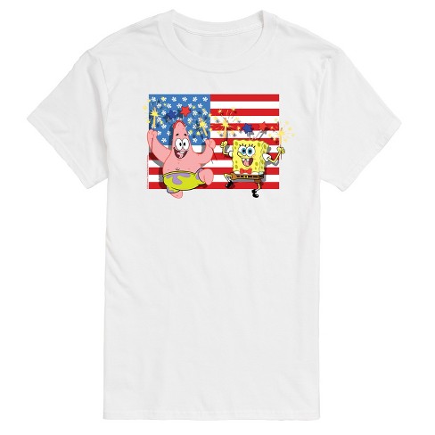 Men's Spongebob Squarepants Patrick And Spongebob Sparklers Flag Short ...