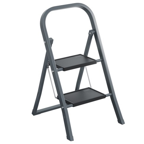 2 Step Ladder, Folding Step Stool With Wide Anti-skid Pedal & Rubber ...
