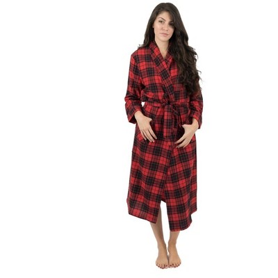 Leveret Womens Flannel Robe Plaid Black And Red Xxl : Target
