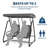 Heavy Duty Adjustable Canopy & Removable Cushions Outdoor Swing Chair ...