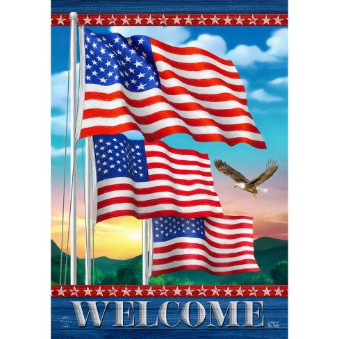 Briarwood Lane Waving American Flags Welcome Garden Flag Patrioti : Target