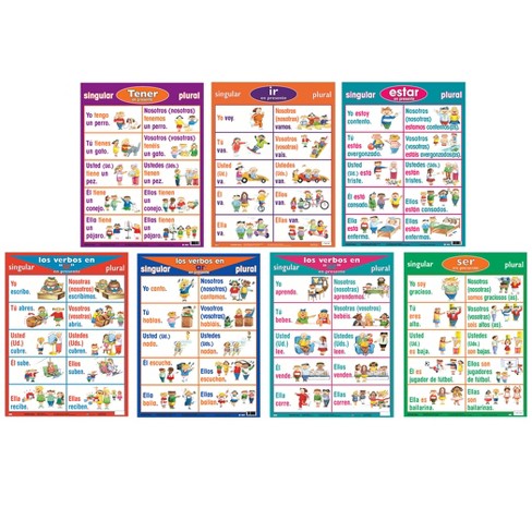 Poster Pals® Spanish Verb Posters, Set Of 7 : Target