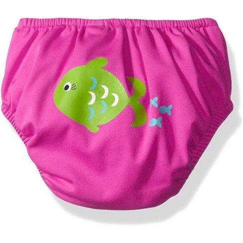 Kiko & Max Infant Girl's Solid Absorbent Reusable Swim Diaper, Fish ...