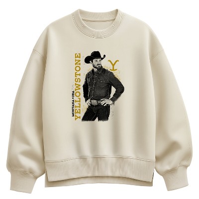 Women's - Yellowstone - Ryan Oversized Fleece Crew Sweatshirt : Target