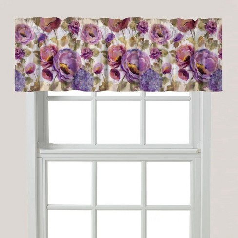 Laural Home Purple Floral Garden Window Valance : Target