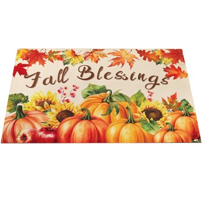 Collections Etc Fall Blessings Colorful Pumpkins Skid-resistant Door ...