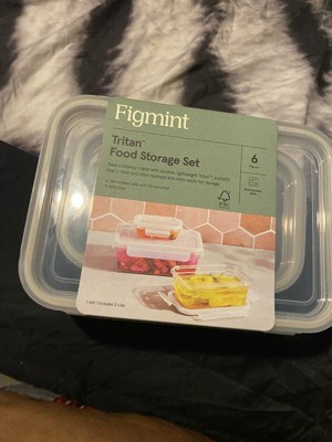 6pc (set Of 3) Plastic Rectangle Food Storage Container Set Clear ...