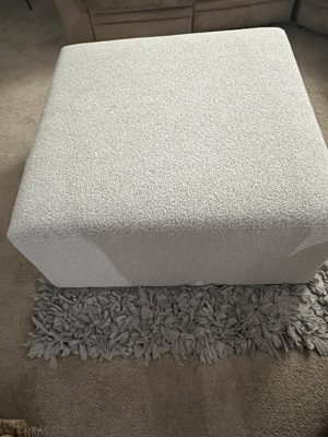 Boucle Upholstered Square Cocktail Ottoman - Oatmeal - Hearth & Hand ...