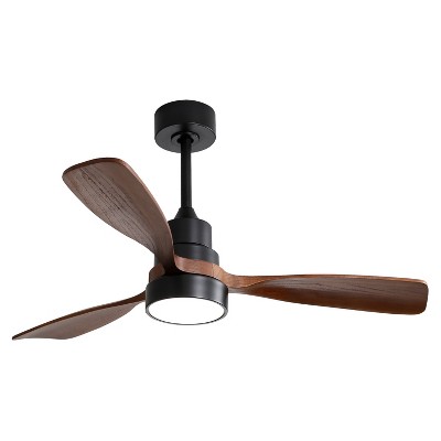 48 Inch Low Profile Ceiling Fan with 3 Solid Wood Blades, Noiseless ...