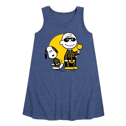 Peanuts Charlie And Snoopy Skeleton - Heather Navy - Small : Target