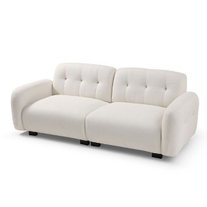 Nicbex 81.48 Inch Modern Sofa Couch,3-seater Teddy Sofa With Wooden ...