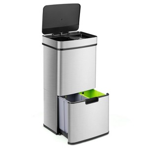 19-Gallon Stainless Steel Trash Can with Motion Sensor Lid, Kitchen ...
