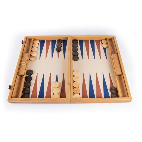 We Games Luxury Wood Backgammon Set With Leatherette Interior - 19 ...