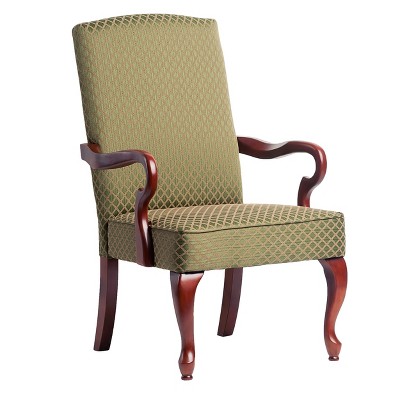 Comfort Pointe Derby Gooseneck Arm Chair Green: High Back, Jacquard ...