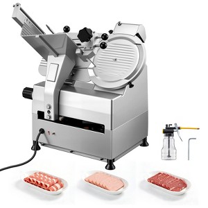VEVOR Fully Automatic Meat Slicer, 180W + 370W Food-Slicer with 10 ...