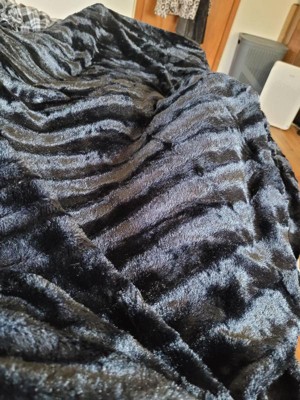 50"x60" York Long Faux Fur Throw Blanket Blue : Target