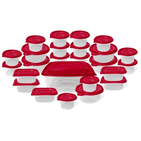 Lexi Home Nested 50-piece Plastic Food Storage Container Set In Red ...