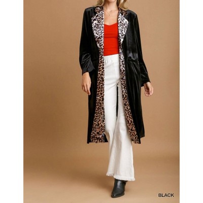 Women's Duster Duster With Contrast Leopard Detail - Umgee : Target