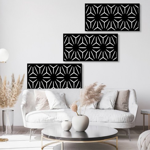 Dovelina Metal Outdoor Wall Sign Panels Decorative Screen - 3 Panels ...