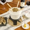 Twine 5998 Farmhouse Kitchen Enamel Cast Iron Fondue Set Cheese Melting ...