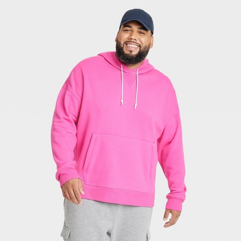 Men's Big Cotton Fleece Hooded Sweatshirt - All In Motion™ Pink 2xl ...