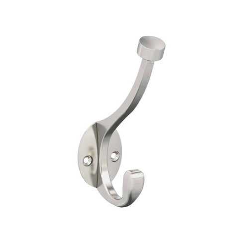 Amerock Adare Traditional Double Prong Satin Nickel Wall Hook : Target