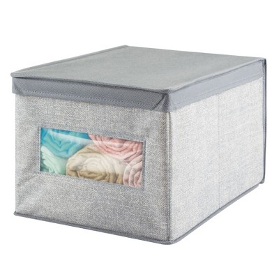 Mdesign Medium Fabric Closet Storage Box With Front Window/lid, 6 Pack ...