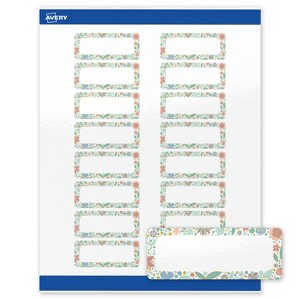 Avery® Glossy 1" x 2-5/8" Labels, Mint & Gold Floral, 160ct : Target