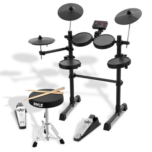 Pyle 8-piece Electric Drum Set - Black : Target