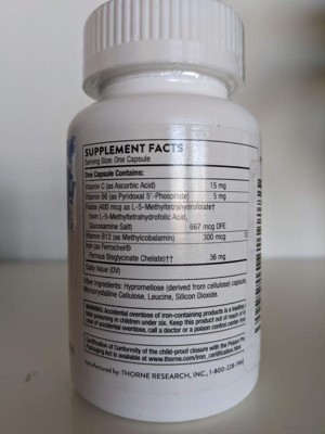 Thorne Iron Bisglycinate - 25 Mg - Optimal Absorption - Support Red ...