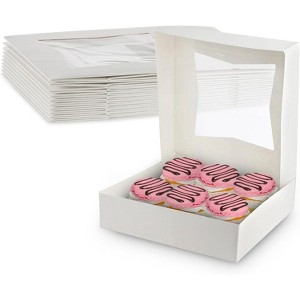 MT Products White Bakery Boxes, 8" x 8" x 2.5" Cupcake Boxes - Pack of ...