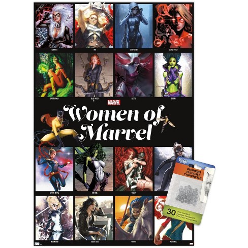 Trends International Marvel Women Of Marvel Grid Unframed Wall Poster ...