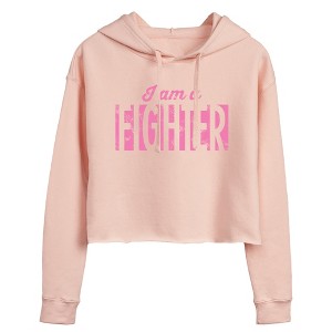 Women's - Instant Message - I Am a Fighter Cropped Graphic Hoodie : Target