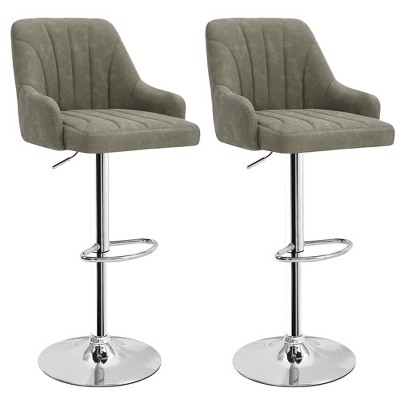 Vecelo Swivel Adjustable Bar Stools, Gray, Set Of 2 : Target