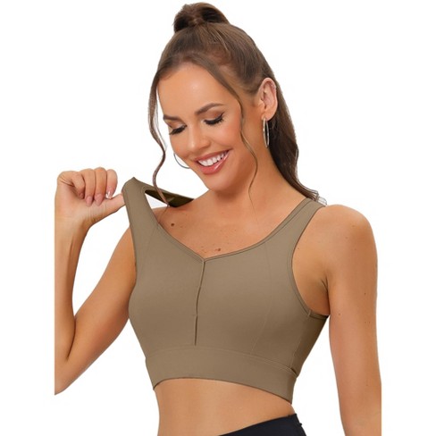 Allegra K Women's High Impact Workout Wirefree With Padded Sports Bra ...