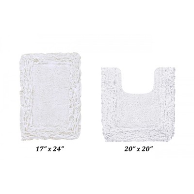 Better Trends Shaggy Border Bath Rug, 100% Cotton, 2 Piece Set (17" X ...