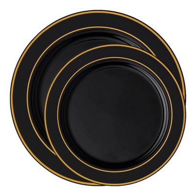 Smarty Had A Party 7" Black With Gold Pearl String Round Disposable ...