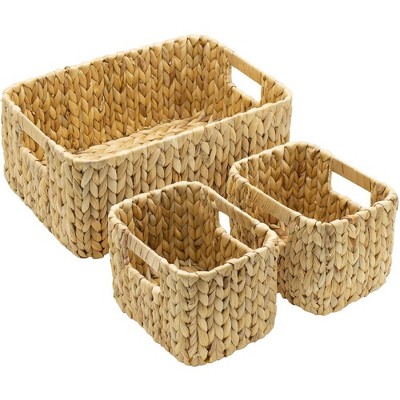 Sorbus 3 Piece Hand-woven Storage Baskets For Bathroom, Living Room And ...