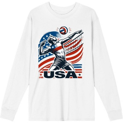 Usa Volleyball Adult Crew Neck Long Sleeve Tee : Target