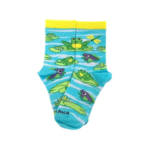 Frog On Lily Pads Socks - Medium (ages 5-7) From The Sock Panda : Target