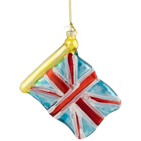 Northlight 3.5" Union Jack Flag Glass Christmas Ornament : Target